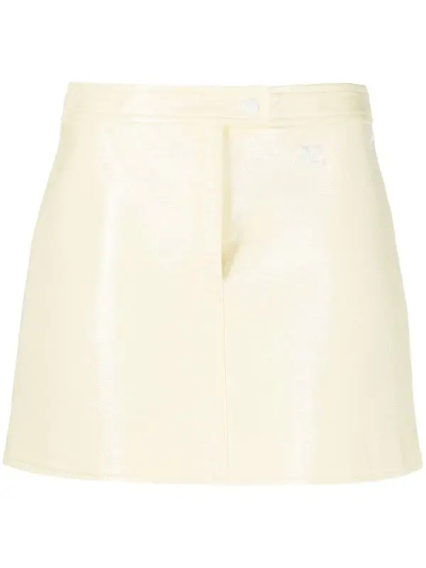 COURREGES Reedition Vinyl Mini Skirt - Yellow