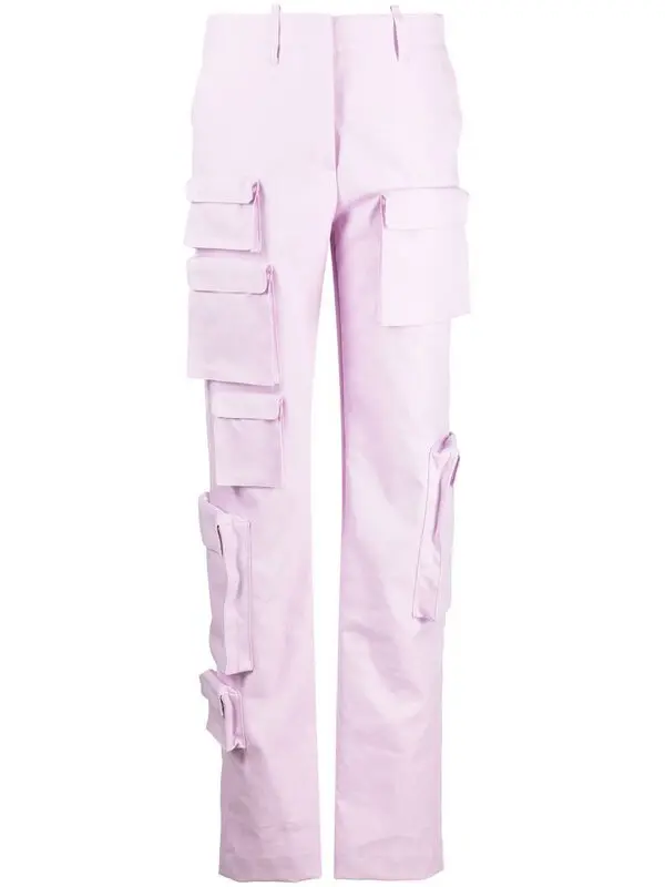Off-White High-waisted Cargo Trousers - Purple