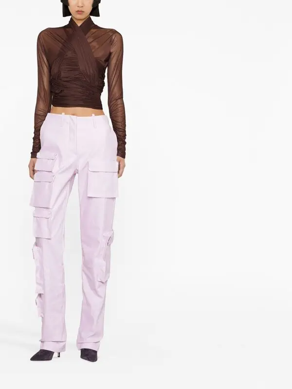 Off-White High-waisted Cargo Trousers - Purple