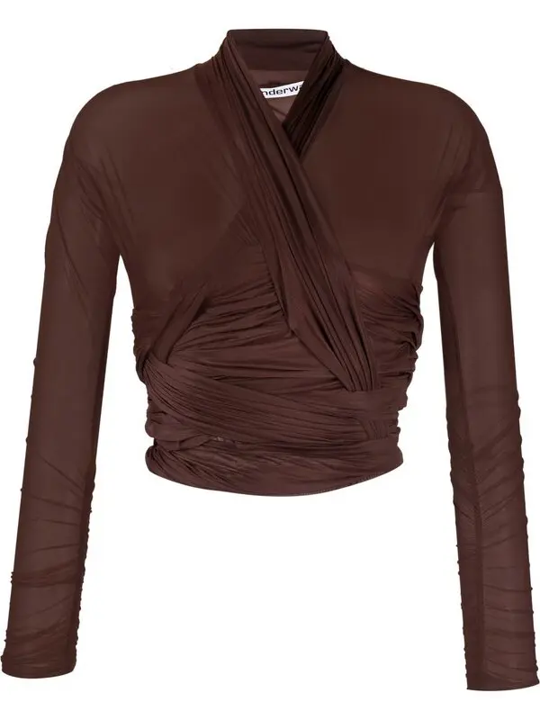 Alexander Wang Ruched Draped Crop Top