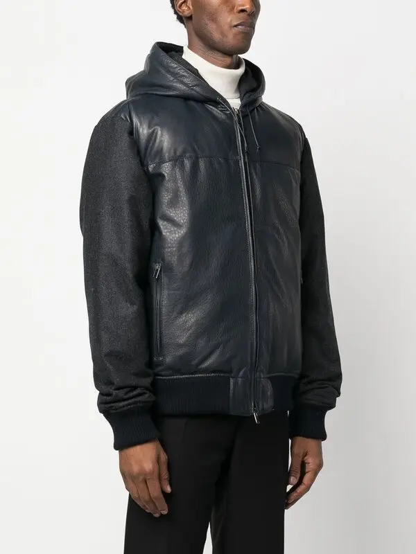 Tagliatore Contrast-panel Hooded Bomber Jacket