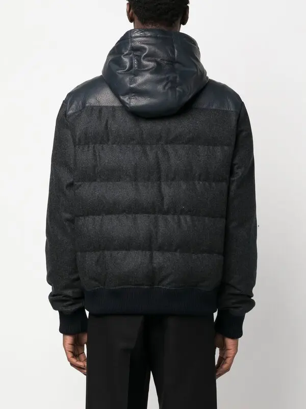 Tagliatore Contrast-panel Hooded Bomber Jacket