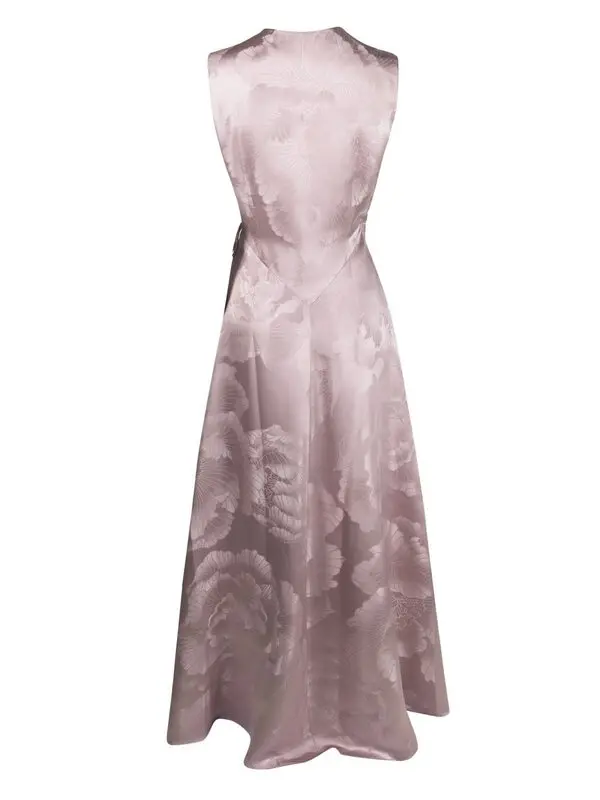 Carine Gilson Floral-jacquard Silk Nightdress - Pink