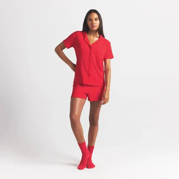 SKIMS Short Pajama Set | Red | | Soft Lounge - Cherry