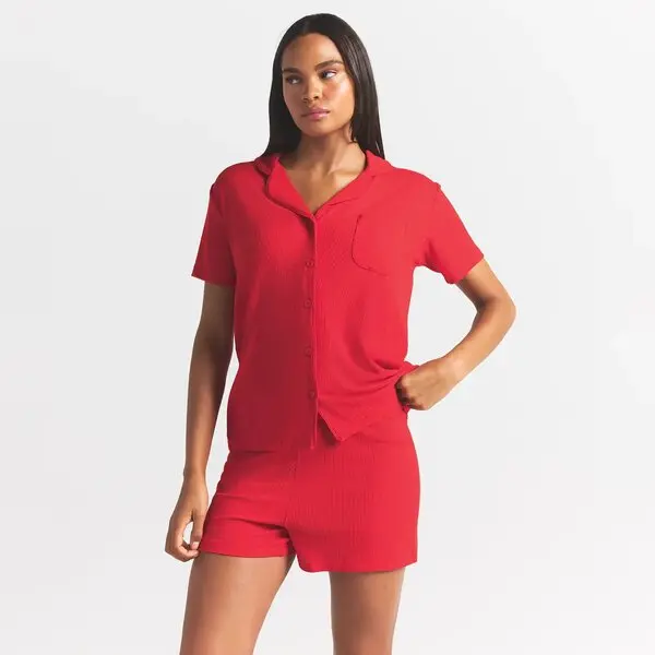 SKIMS Short Pajama Set | Red | | Soft Lounge - Cherry