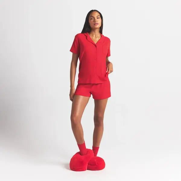 SKIMS Short Pajama Set | Red | | Soft Lounge - Cherry