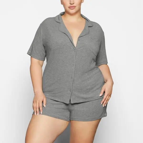 SKIMS Soft Lounge Short Sleep Set - Heather Grey