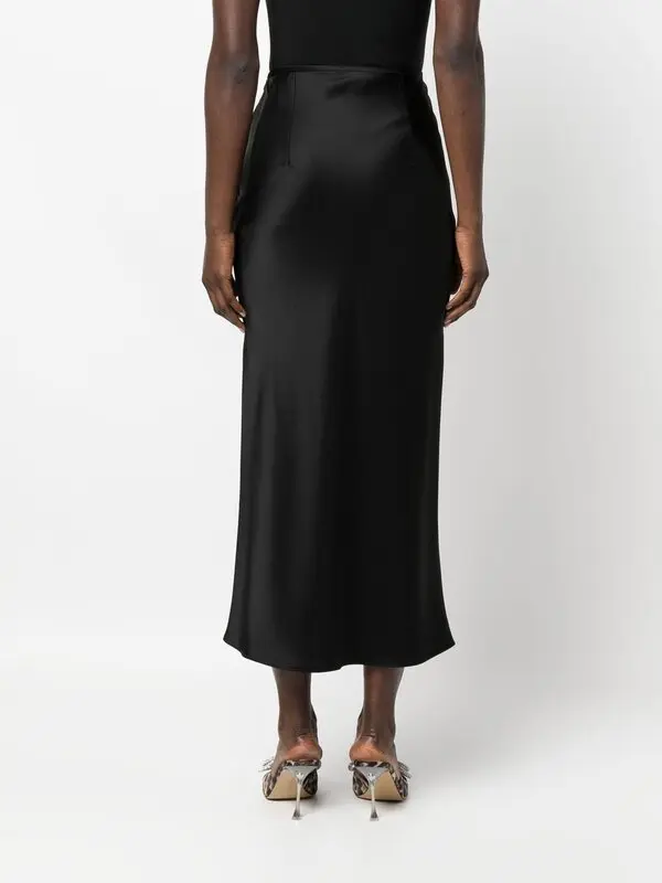 V:PM ATELIER Satin-finish Flared Midi Skirt