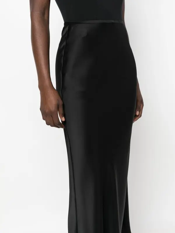 V:PM ATELIER Satin-finish Flared Midi Skirt