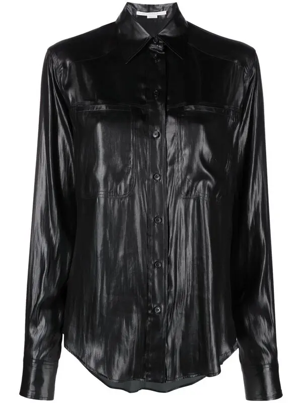 Stella McCartney Long-sleeve Faux-leather Shirt