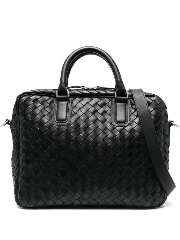 Officine Creative Armor Interwoven-design Zipped Briefcase - Black