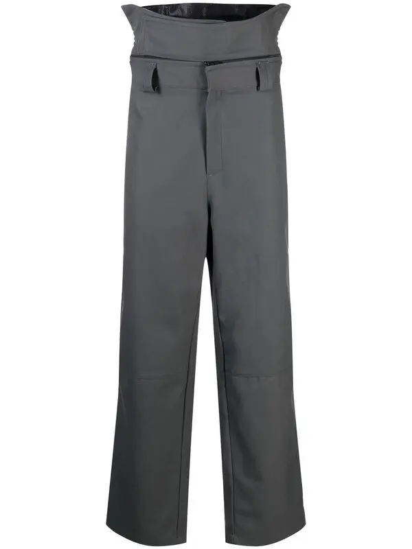 Gr10k Operator Kidney Belt Straight Trousers In Grey - 60% Off