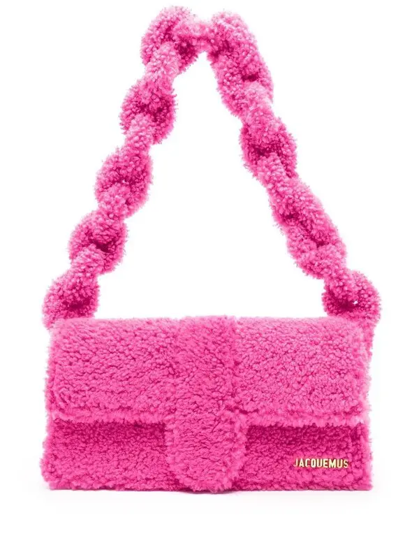 Jacquemus Le Bambidou Shearling Shoulder Bag - Pink