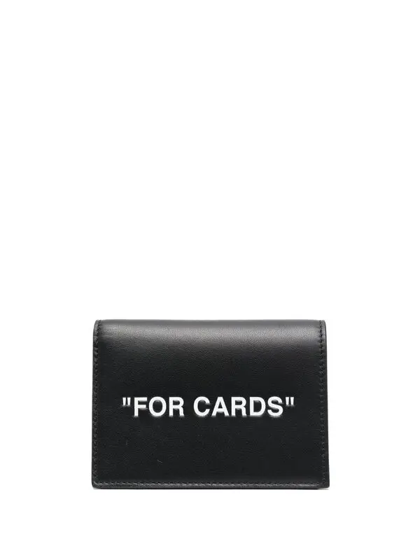 Off-White Slogan Leather Card Holder