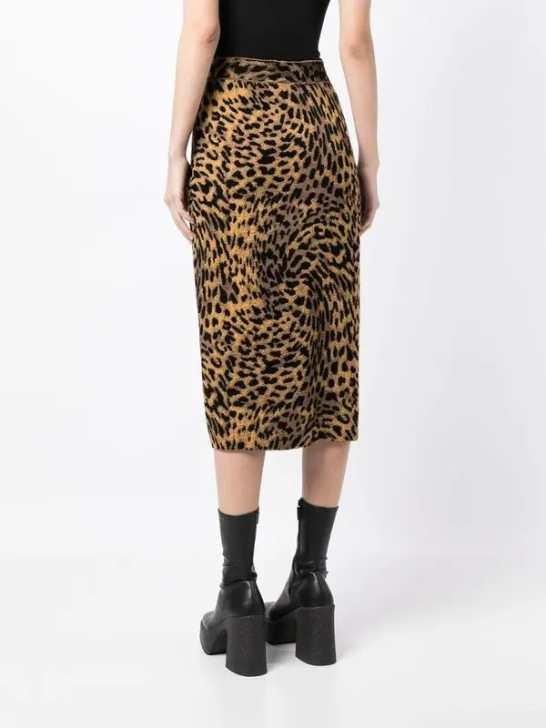 Stella McCartney Textured Leopard-print Pencil Skirt