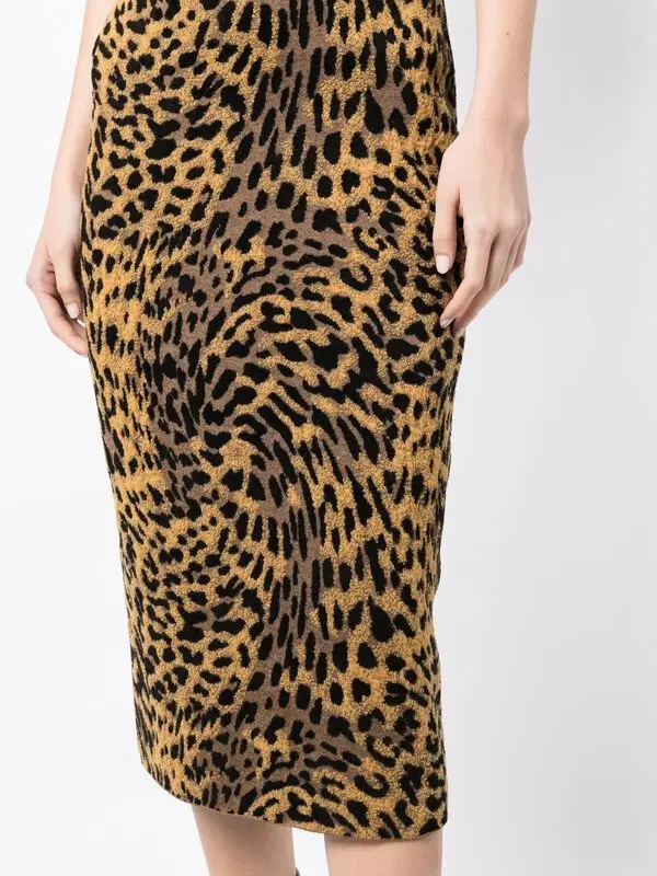 Stella McCartney Textured Leopard-print Pencil Skirt