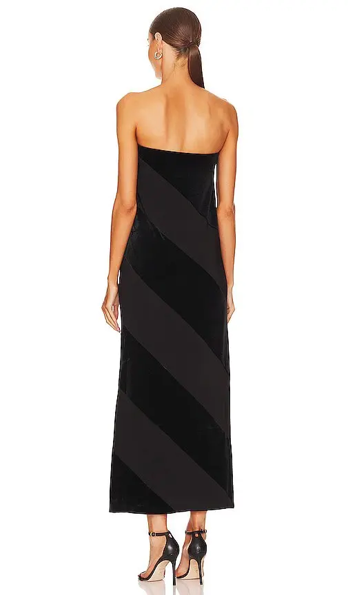 Norma Kamali Spiral Strapless Midi Dress