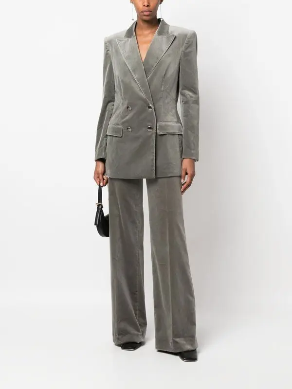 Alberta Ferretti Wide-leg Velvet Trousers