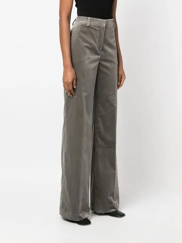 Alberta Ferretti Wide-leg Velvet Trousers