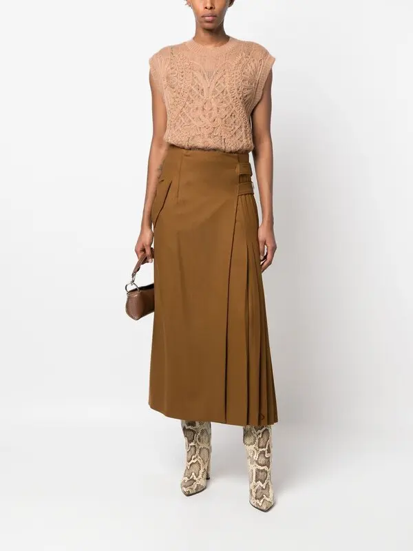 Alberta Ferretti Cable Knit Crew Neck Vest