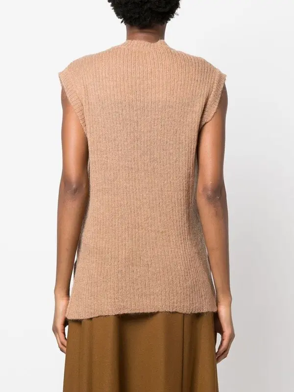 Alberta Ferretti Cable Knit Crew Neck Vest