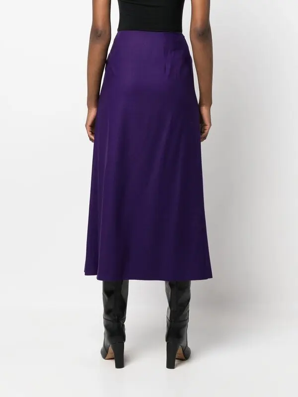 Alberta Ferretti Draped Stretch-wool Midi Skirt