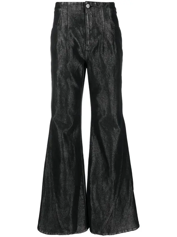 Alberta Ferretti Lurex Wide-leg Jeans