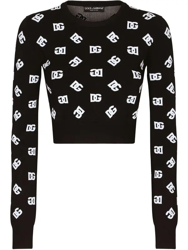 Dolce & Gabbana Dg-logo Jacquard Sweater - Black