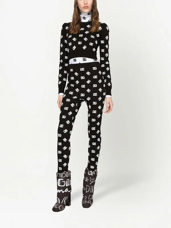 Dolce & Gabbana Dg-logo Jacquard Sweater - Black