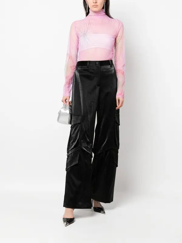 MSGM Crinkled-finish Cargo Trousers