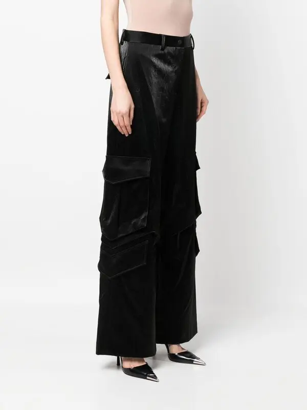 MSGM Crinkled-finish Cargo Trousers