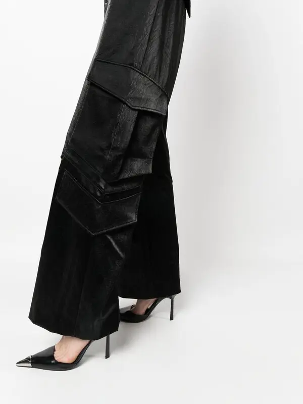 MSGM Crinkled-finish Cargo Trousers
