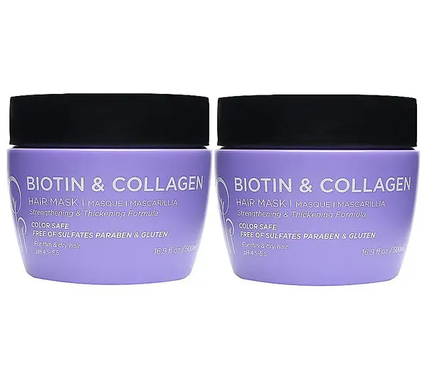 LUSETA BEAUTY Biotin & Collagen Hair Mask Duo 16.9 Oz - One-color