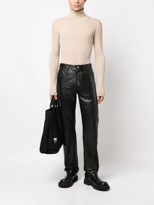 Off-White Ribbed Turtleneck Jumper - Neutrals