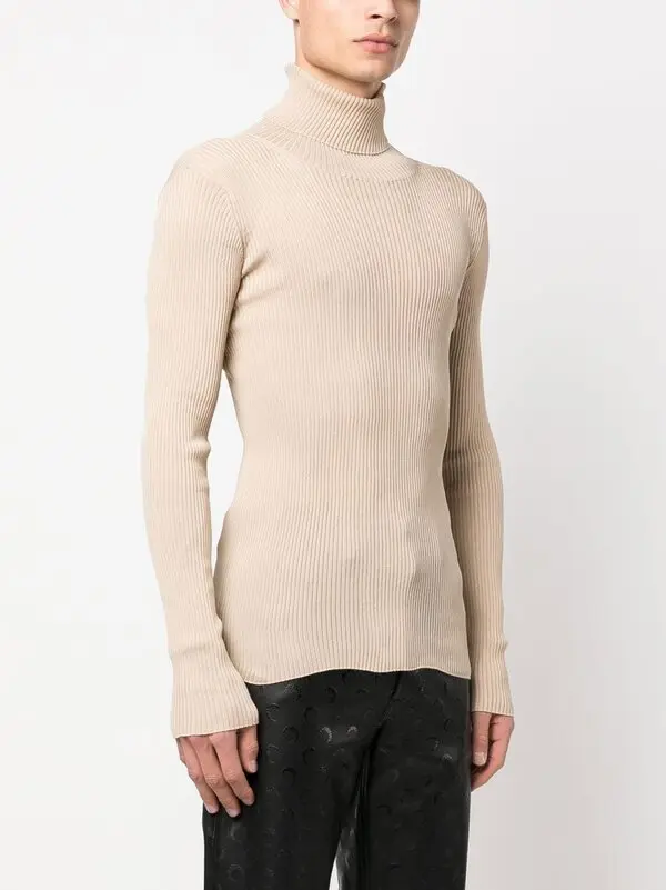 Off-White Ribbed Turtleneck Jumper - Neutrals