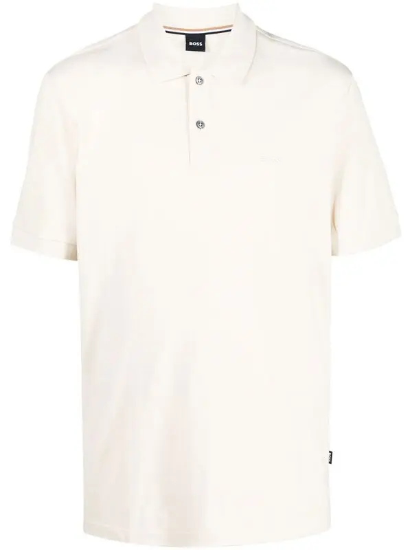 BOSS Short Sleeve Cotton Polo Shirt - Neutrals