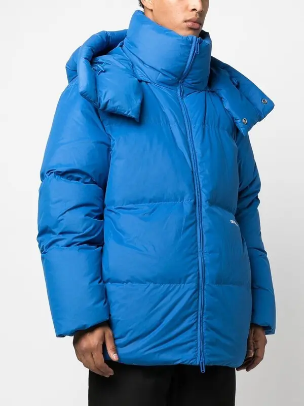 Off-White Logo-print Padded Jacket - Blue