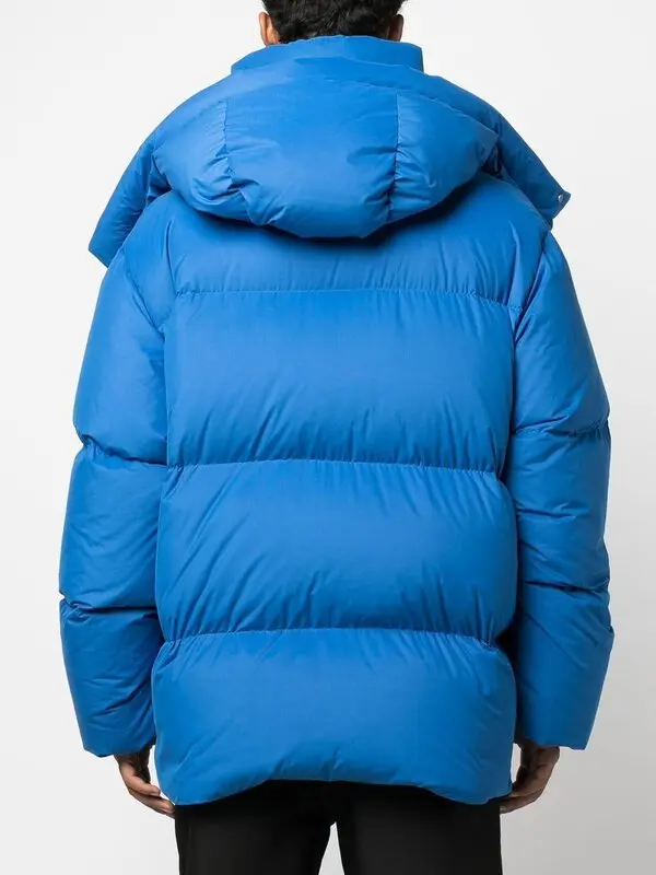 Off-White Logo-print Padded Jacket - Blue