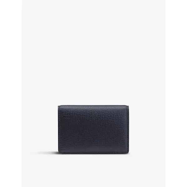 Smythson Ludlow Snap-closure Leather Card Case - Navy