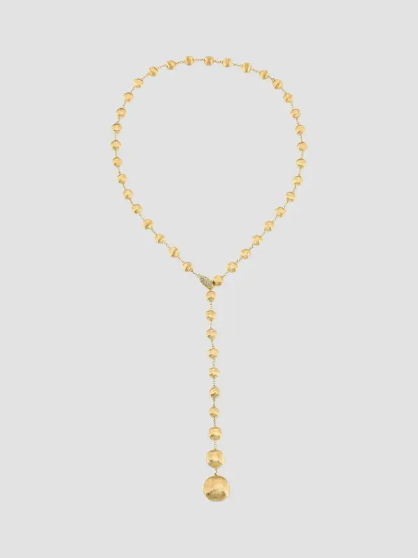 Marco Bicego Africa 18k Yellow & Diamond Lariat Necklace - Gold