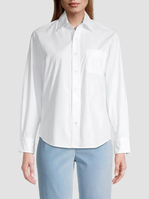 FRANCES VALENTINE Perfect Poplin Button-front Shirt