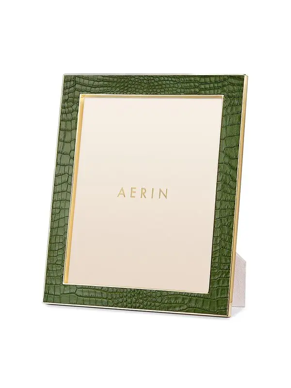 Aerin Classic Crocodile-embossed Leather Frame