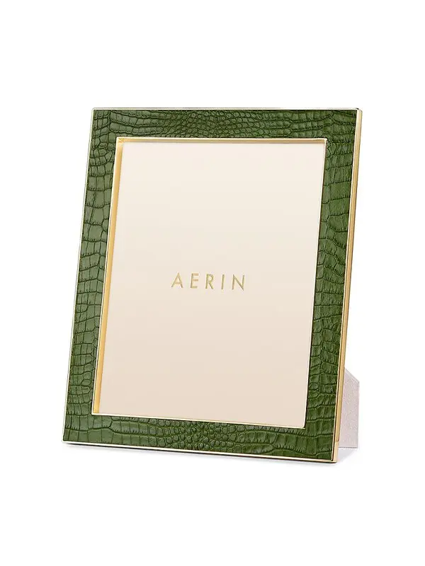 Aerin Classic Crocodile-embossed Leather Frame