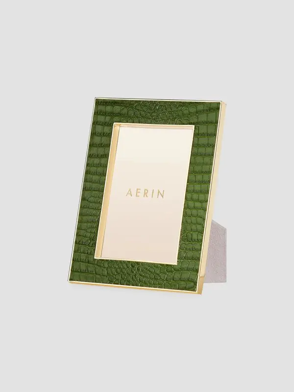 Aerin Classic Crocodile-embossed Leather Frame - One-color
