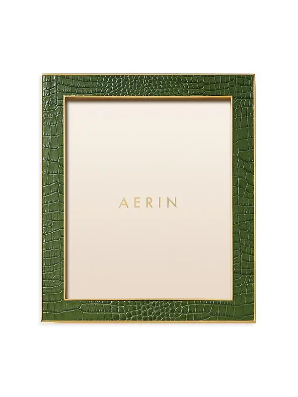 Aerin Classic Crocodile-embossed Leather Frame