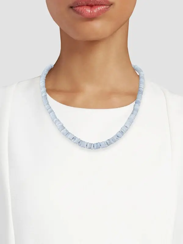 Jia Jia 14k Yellow Gold & Lace Agate Beaded Necklace