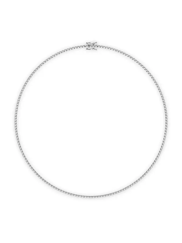 Saks Fifth Avenue Collection 14k Gold & 5.50 Tcw Diamond Tennis Necklace - White