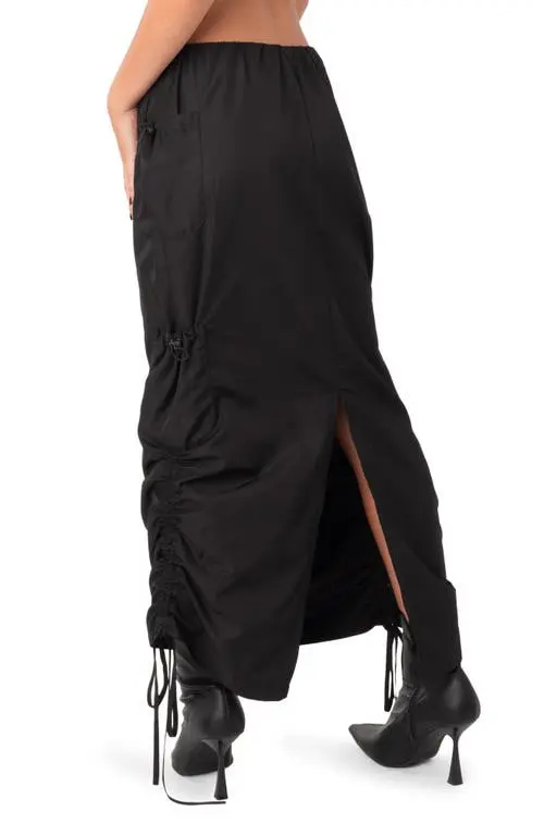 EDIKTED Nylon Cargo Maxi Skirt