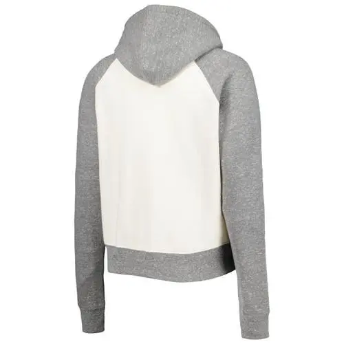 PRESSBOX Cream/heather Gray Oklahoma Sooners Cody Tri-bend Raglan Pullover Hoodie