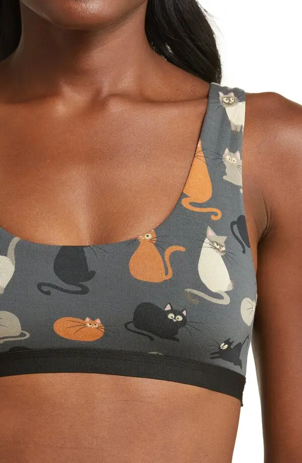 MEUNDIES Print Bralette - Gotta Be Kitten Me